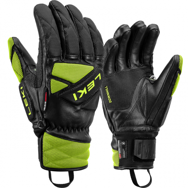 Leki Herren Handschuh WCR VENOM DOWNHILL 3D black ice lemon Leki Handschuhe Leki L MARKEN XSPO